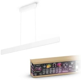 Philips hue 8719514343467 led závěsný lustr ensis 2x39 | 4750-5500lm | 2000-6500k - white and color ambiance, stmívatelné, bluetooth, bílá