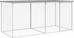 Klec pro kuřata se střechou světle šedá 203 x 98 x 90 cm pozinkovaná ocel 3189054