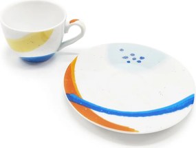 Porcelánový espresso šálek Alegria s podšálkem, 110 ml – s veselým barevným motivem