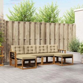 Venkovní pohovková souprava 6 ks Přirozená a Béžová 3368936