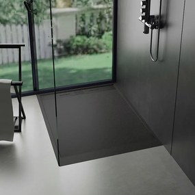 BPS-koupelny Obdélníková akrylátová sprchová vanička HYD-OSV-DEKO 90x80 černá