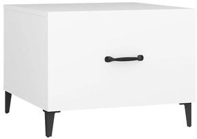 Konferenční stolek s kovovými nohami bílý 50 x 50 x 40 cm - Default Title