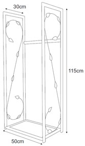 Stojan na dřevo ke krbu KS-22/30x50x115 cm