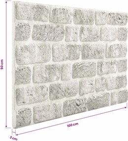 Nástěnné panely 10 ks 100 x 50 cm Světle šedá EPS pěna 332924
