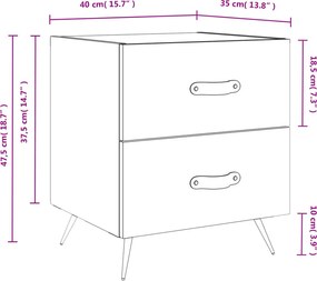 vidaXL Noční stolek 40 x 35 x 47,5 cm kompozitní dřevo [827258] Barva: bílá s vysokým leskem