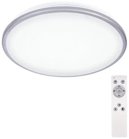 SOLIGHT LED stropní osvětlení SILVER, 24W, teplá bílá-studená bílá, 39cm, kulaté WO761