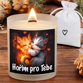 Ahome CZ Krásná svíčka s praskajícím knotem Hořím pro Tebe