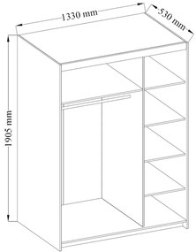 NEW:Skříň se zrcadlem Jane 3D beton