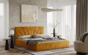 Postel LATINA 120x200 zlatá s úložným prostorem