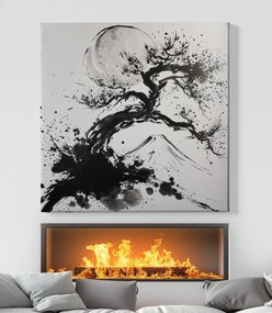 Obraz na plátně - Strom života Japonský minimalismus FeelHappy.cz Velikost obrazu: 60 x 60 cm