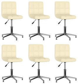 Petromila Swivel Dining Chairs 6 pcs Cream Faux Leather (334409×3)