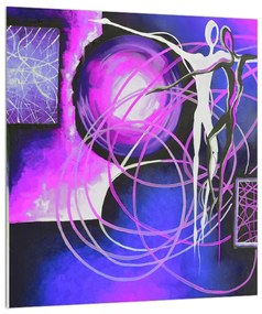 Abstraktní obraz - malba tanečníků (30x30 cm)