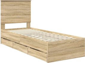 Rám postele se zásuvkou Sonoma dub 75 x 190 cm Inženýrské dřevo 3411168