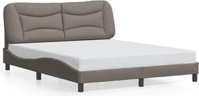 Rám postele bez matrace Hvar taupe 160 x 200 cm textil 3207783