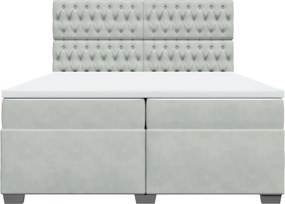 Box spring postel s matrací světle šedá 200x200 cm samet 3291008
