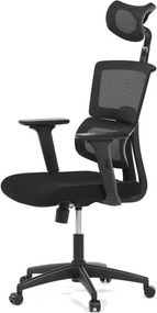 Kancelářská židle KA-B1025 BK, houpací mechanismus, černá síťovina (63 x 68) cm