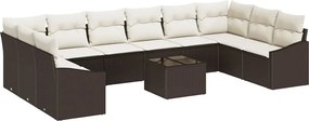 Set pohovek 11 ks Hnědá polyratan 3346908