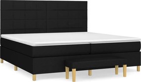 Box spring postel s matrací černá 200x200 cm textil 3137183