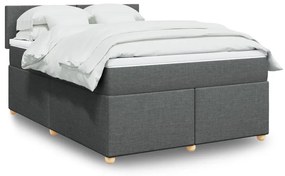 Box spring postel s matrací tmavě šedá 140x200 cm textil 3288997