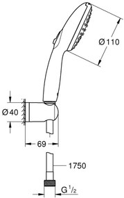 GROHE 279502431 - Sprchový set VITALIO START 110 110 mm černá