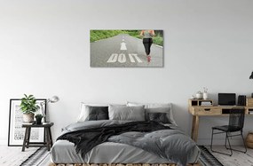 Obraz na skle Žena road kurz 140x70 cm