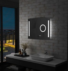 vidaXL Koupelnové zrcadlo s LED světly a dotykovým senzorem 80 x 60 cm [144742]