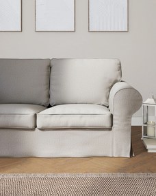Potah na pohovku IKEA  Ektorp 2-místná, rozkládací, STARÝ MODEL barva šedá látka pletený vzor