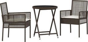 Zahradní bistro set 3 ks Hnědá polyratan 3334963