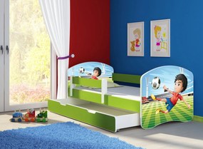 Dětská postel - Fotbalista 2 160x80 cm + šuplík zelená