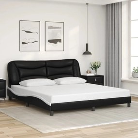 Rám postele s LED bez matrace Hvar černý a bílý 180x200 cm 3213953