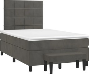 Box spring postel s matrací tmavě šedá 120 x 200 cm samet 3137834