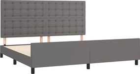 Rám postele s čelem šedý 200x200 cm umělá kůže 3125595