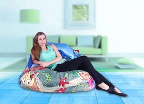 Beanbag Designový sedací vak 189x140 Sea World s popruhy