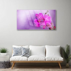 Obraz na skle Květiny Plátky Orchidej 140x70 cm
