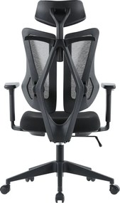 Herní  ergonomická  židle ERACER H3246 — síť / látka, šedá / černá