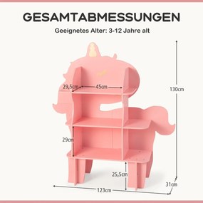 Costway Organizér na ukládání hraček Unicorn pro děti s otevřenými policemi
