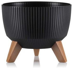 PLASTOVÝ KVĚTINÁČ ROSA LINEA ECO 15X24 CM ČERNÁ