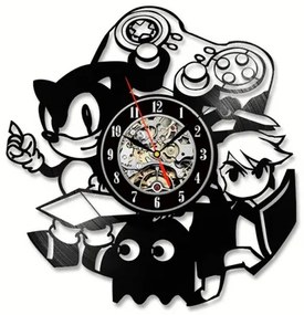 Nástěnné hodiny ježek Sonic, s podsvícením či bez Barva: Černá