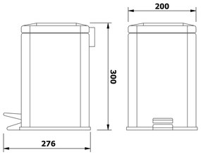 Aqualine SIMPLE LINE odpadkový koš hranatý 6l, nerez lesk GAQ006