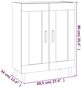 Příborník dub sonoma 69,5 x 34 x 90 cm kompozitní dřevo - Default Title