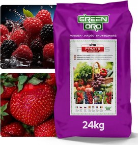 Hnojivo pro maliny Ostružiny keřů Ovocné Zeleniny Oro Fruits 100 dní 24 kg Green