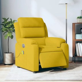 vidaXL Elektrické masážní polohovací křeslo samet [3205081] Barva: Žlutá
