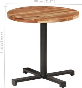 vidaXL Bistro stůl kulatý Ø 80 x 75 cm masivní akáciové dřevo [320281]