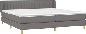 Box spring postel s matrací tmavě šedá 200x200 cm textil 3126990