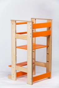 Lucas Wood Style učící věž Žofka - přírodní/oranžová Učící věž: přírodní/oranžová