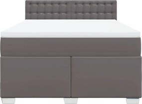 Box spring postel s matrací šedá 140x200 cm umělá kůže 3288426