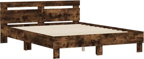Rám postele s čelem kouřový dub 140 x 200 cm kompozitní dřevo 3207424