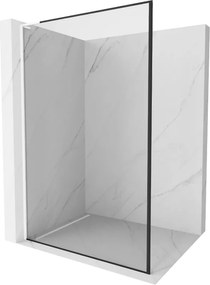 Mexen Kioto L, sprchová zástěna Walk-In 80 x 200 cm, 8mm čiré sklo černý vzor, ​​bílý profil, 800-080-103-20-70