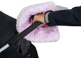 ESITO Rukávník ke kočárku Minky softshell RFX 45 x 53 cm Šedá/Růžová