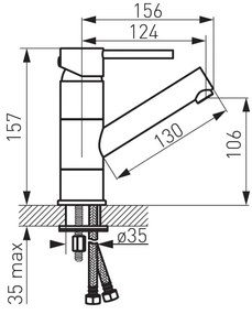 F-Design Flusso, stojánková umyvadlová baterie, chrom lesklý, FD1-FLS-2A-11